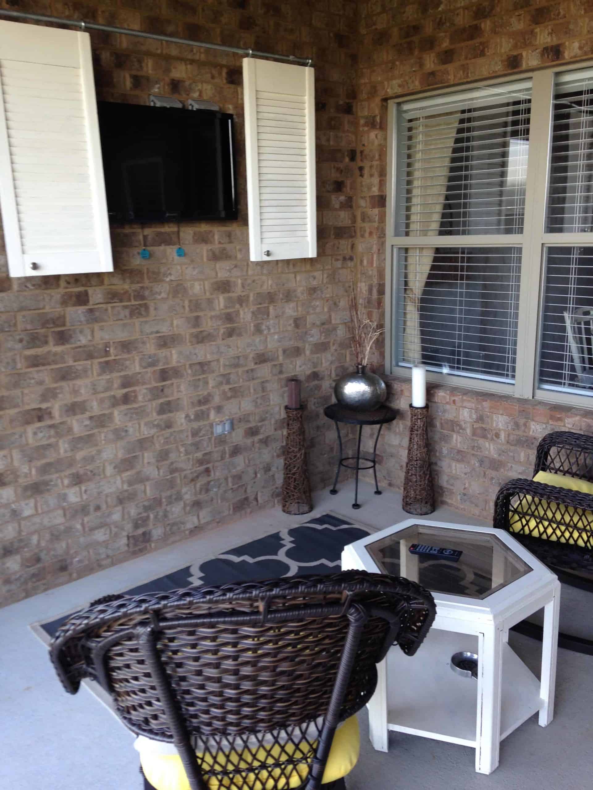 DIY Outdoor TV Cover with Repurposed Shutters