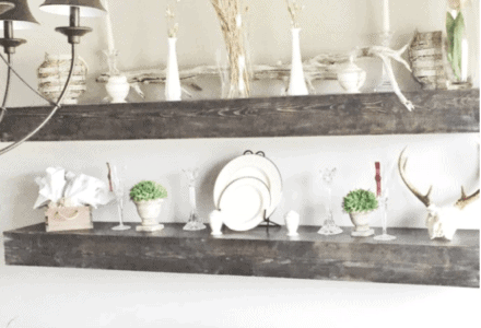 DIY FLOATING DINING ROOM SHELVES