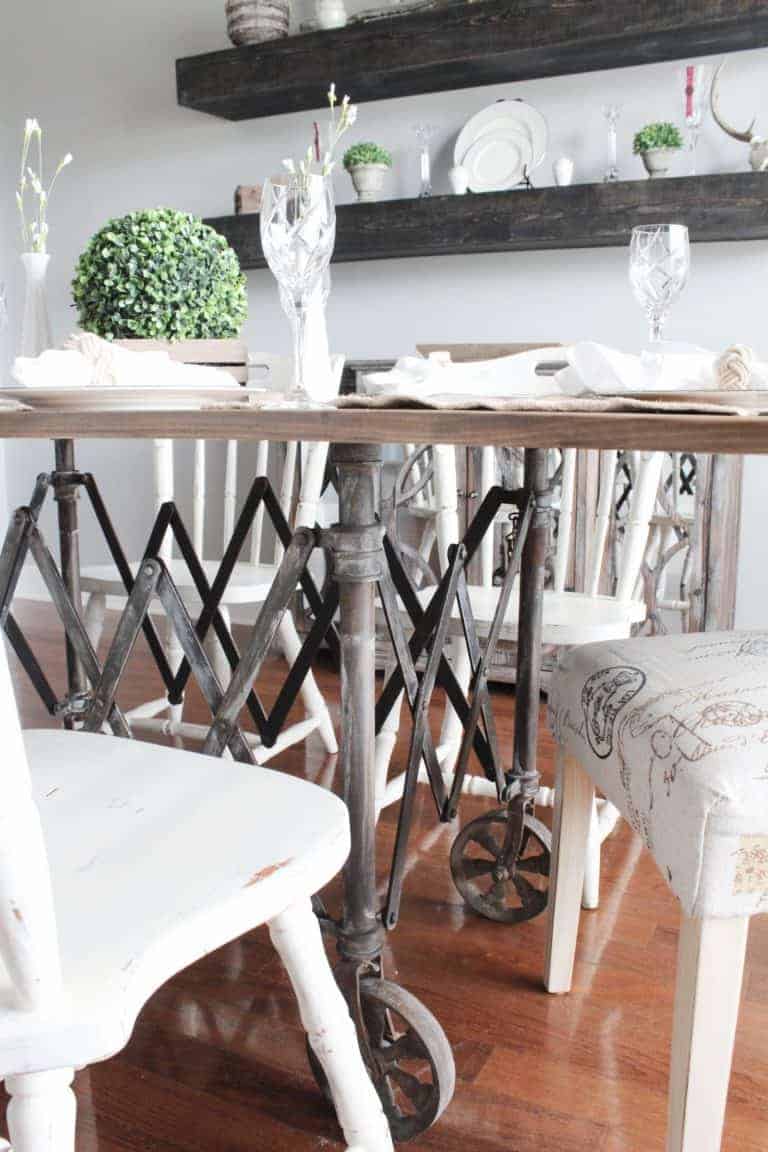 Vintage Casket Carrier Repurposed to a Dining Room Table