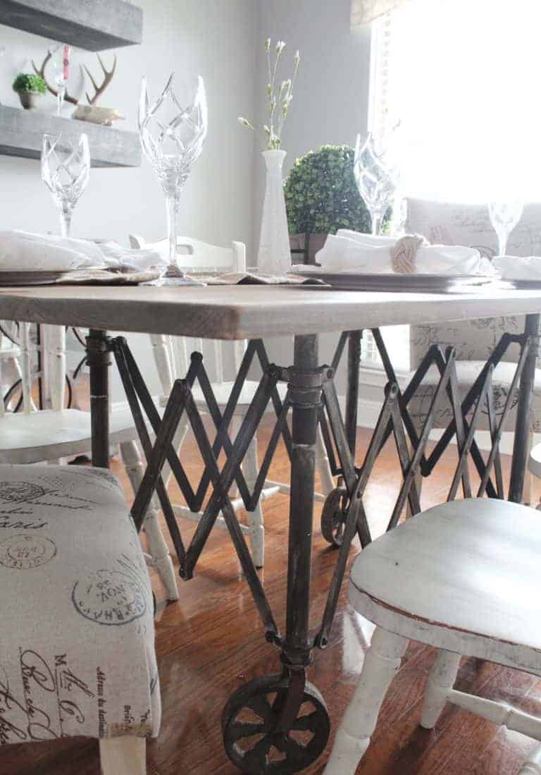 Vintage Casket Carrier Repurposed to a Dining Room Table