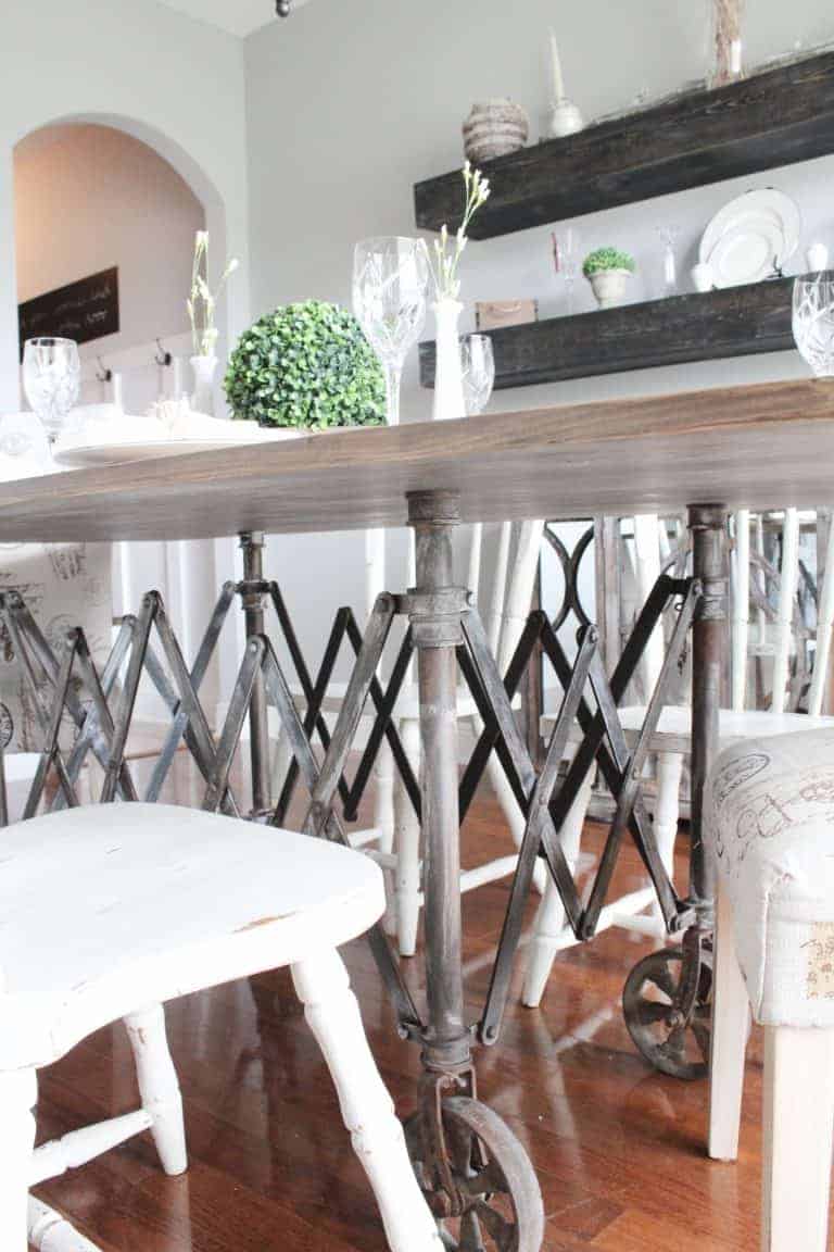 Vintage Casket Carrier Repurposed to a Dining Room Table