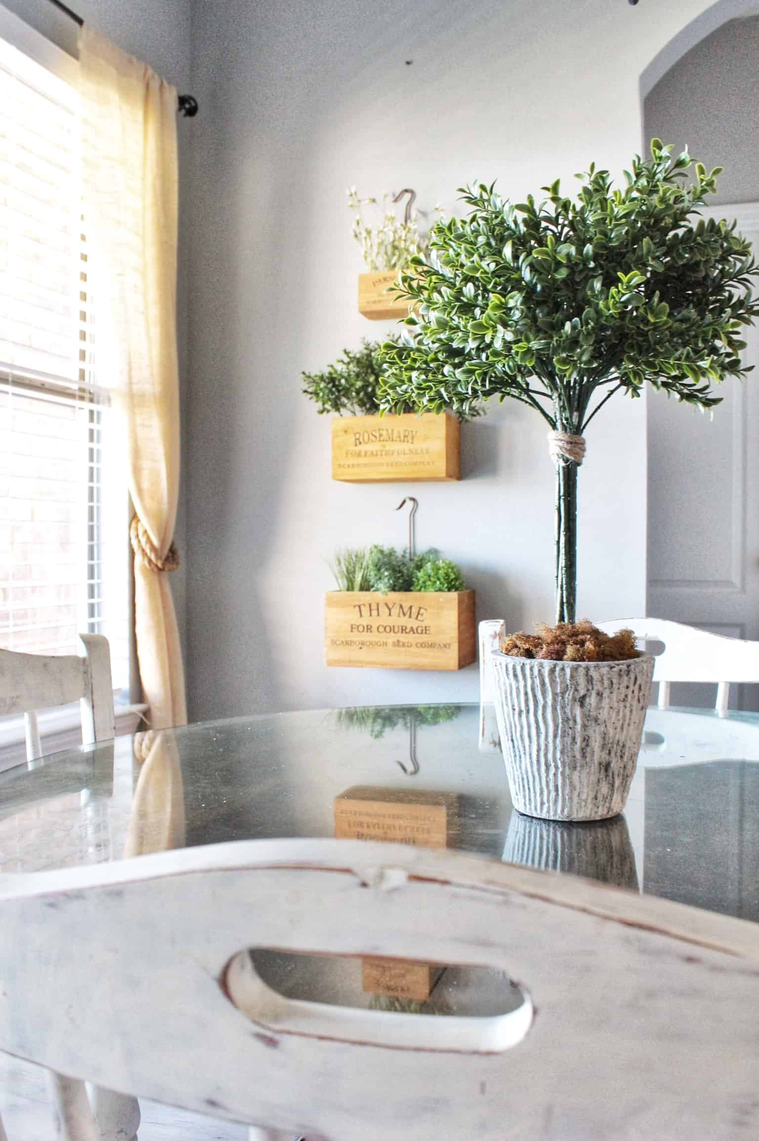 DIY Topiary Trees with Boxwood Sprays