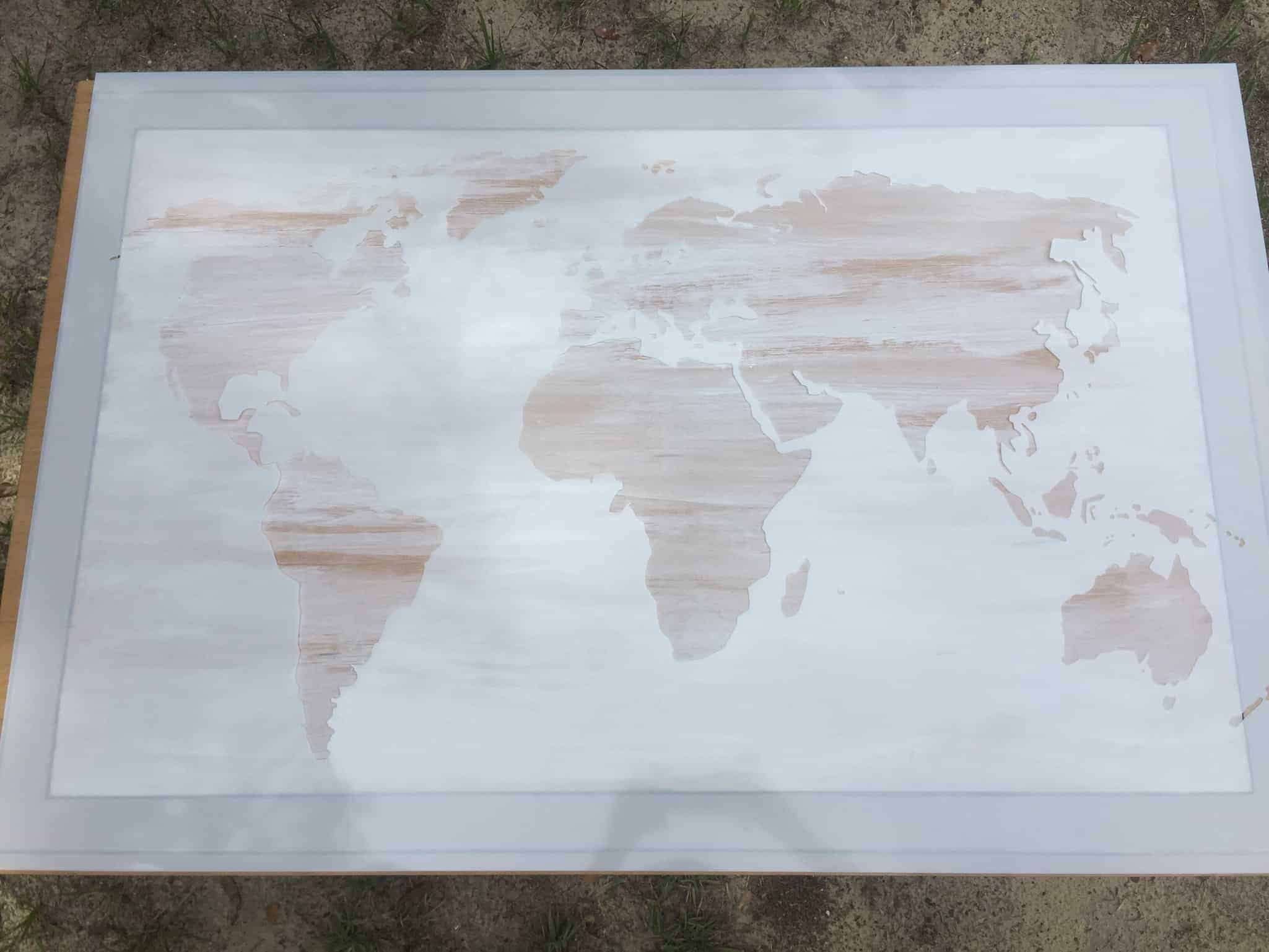 DIY World Map Art on Wood