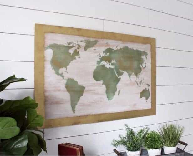 DIY World Map Art on Wood