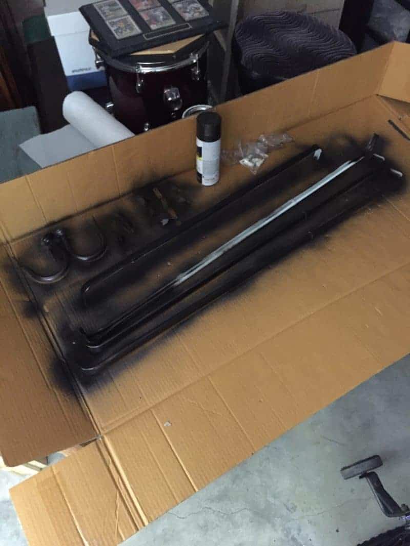 Small Closet Shoe Organization with Curtain Rods