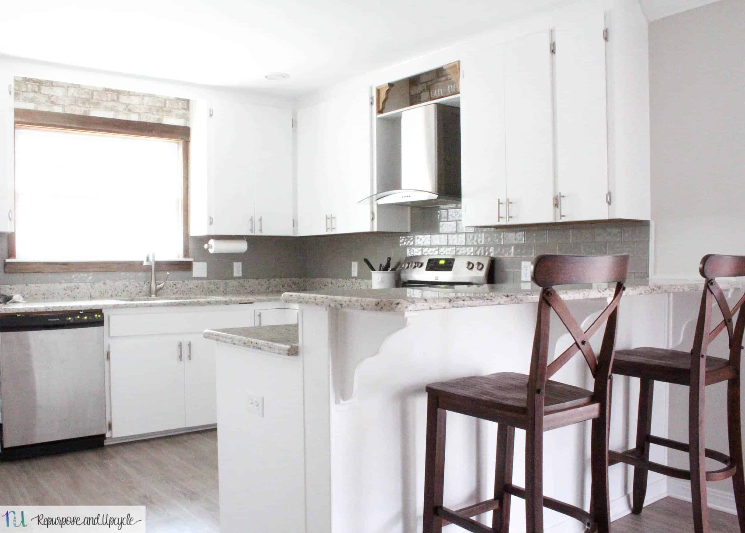 Kitchen Cubby Makeover with Open Shelves for Storage