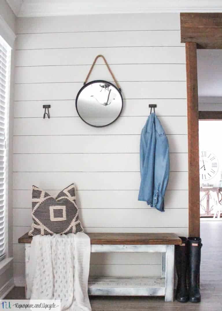 One Hour Entryway Makeover with Sharpie Shiplap