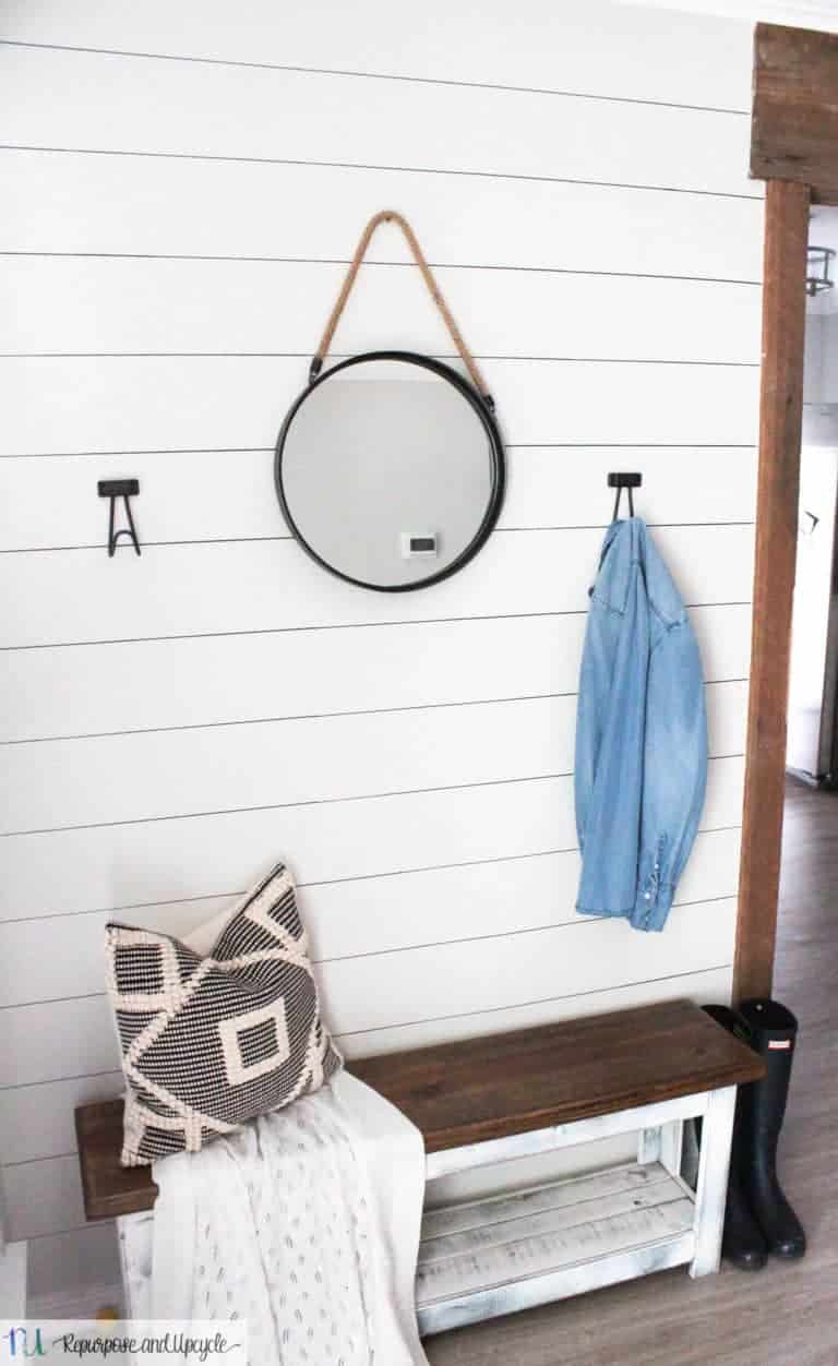 One Hour Entryway Makeover with Sharpie Shiplap