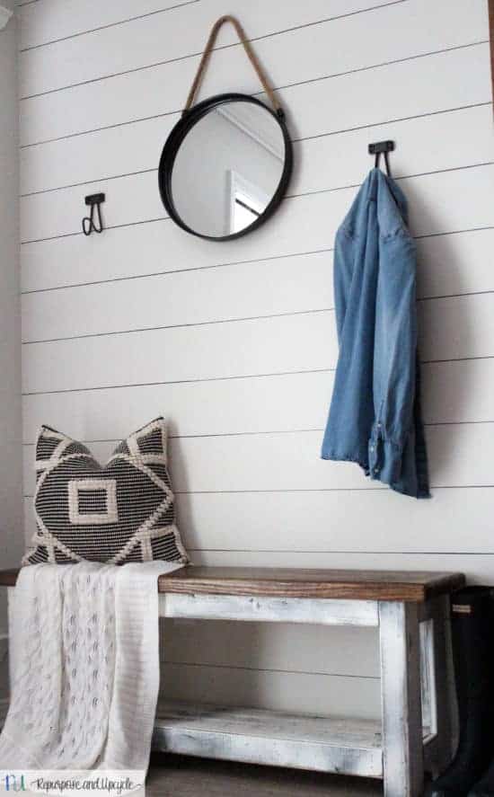 One Hour Entryway Makeover with Sharpie Shiplap