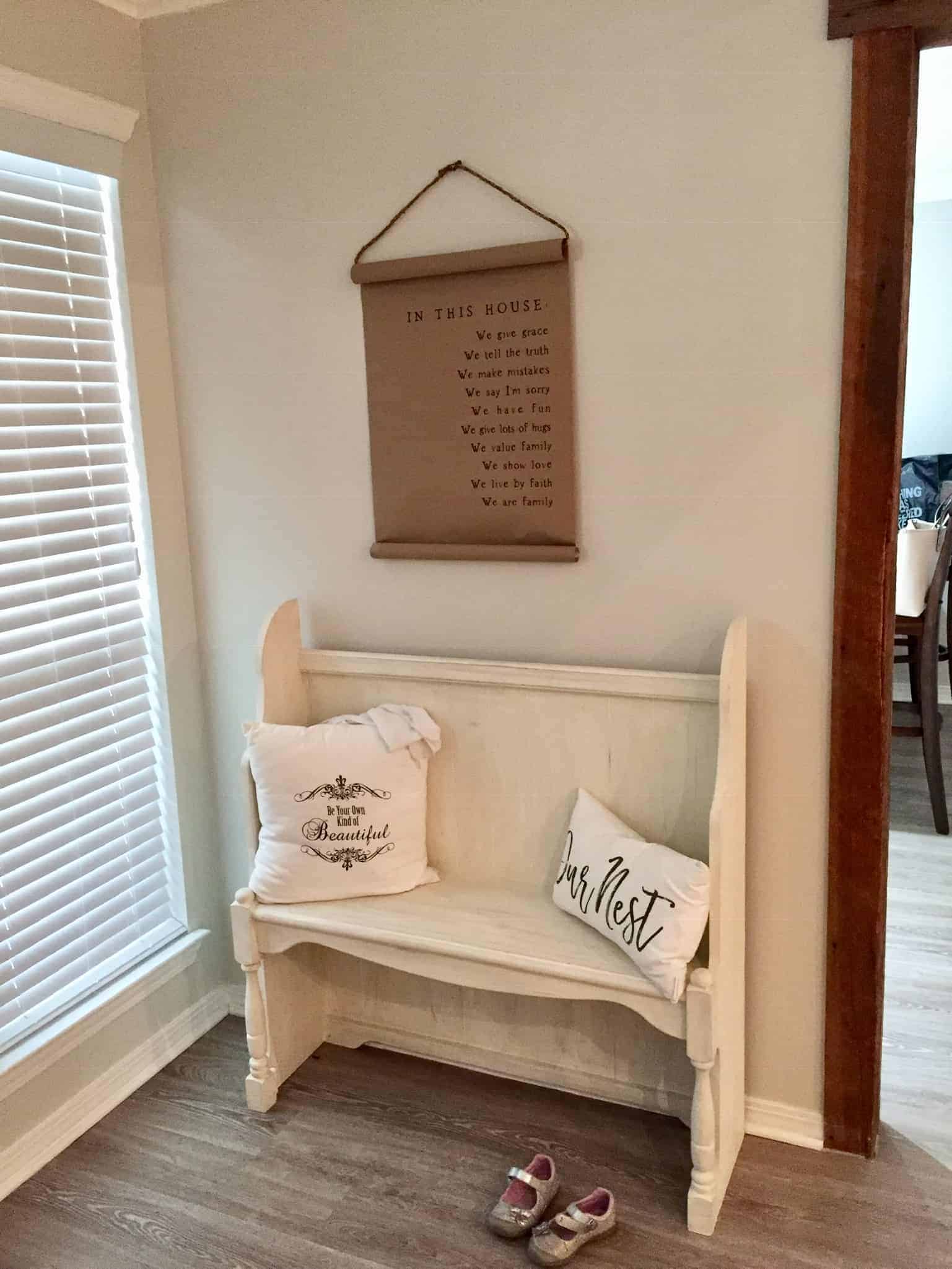 One Hour Entryway Makeover with Sharpie Shiplap