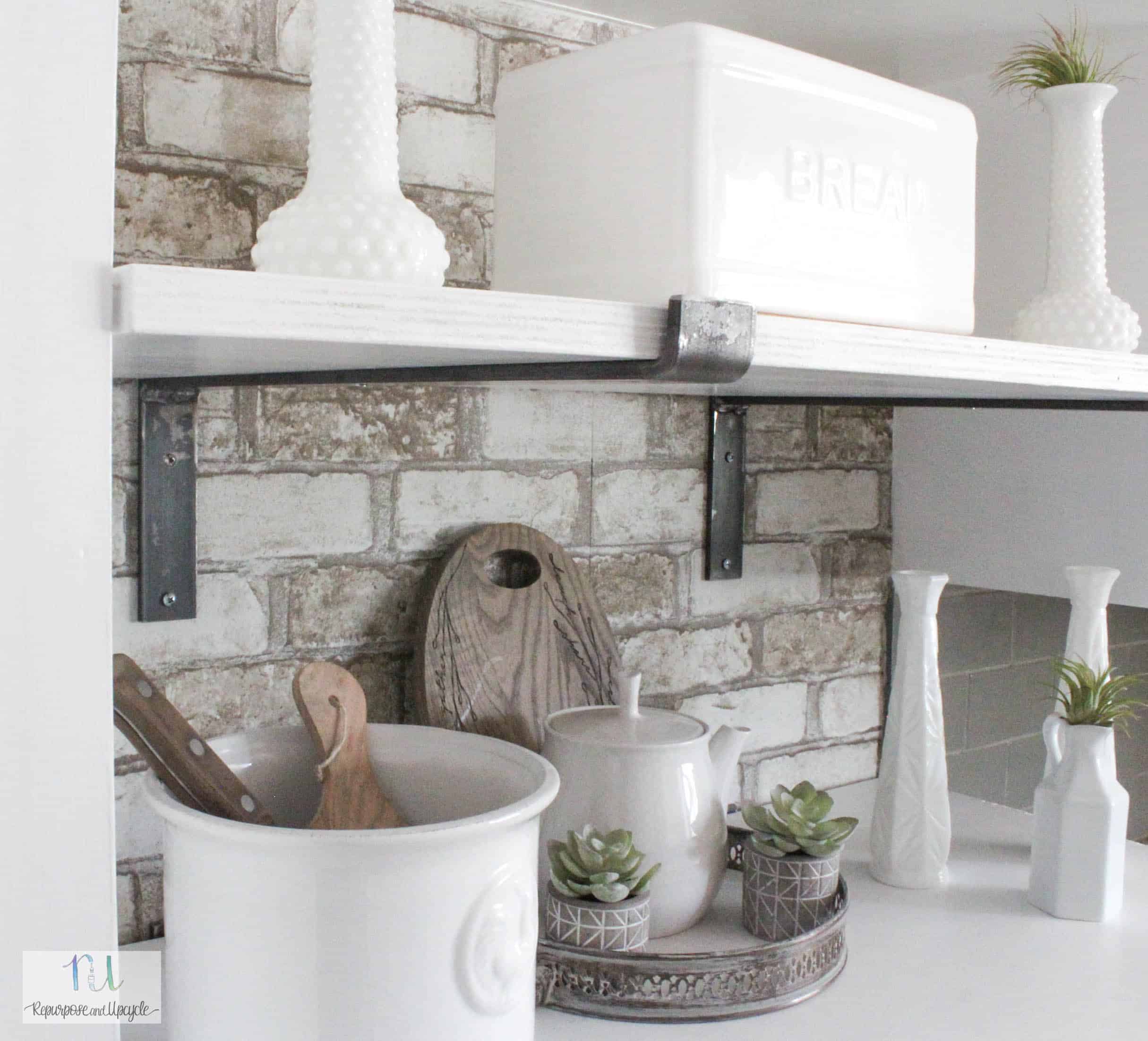 Kitchen Cubby Makeover with Open Shelves for Storage