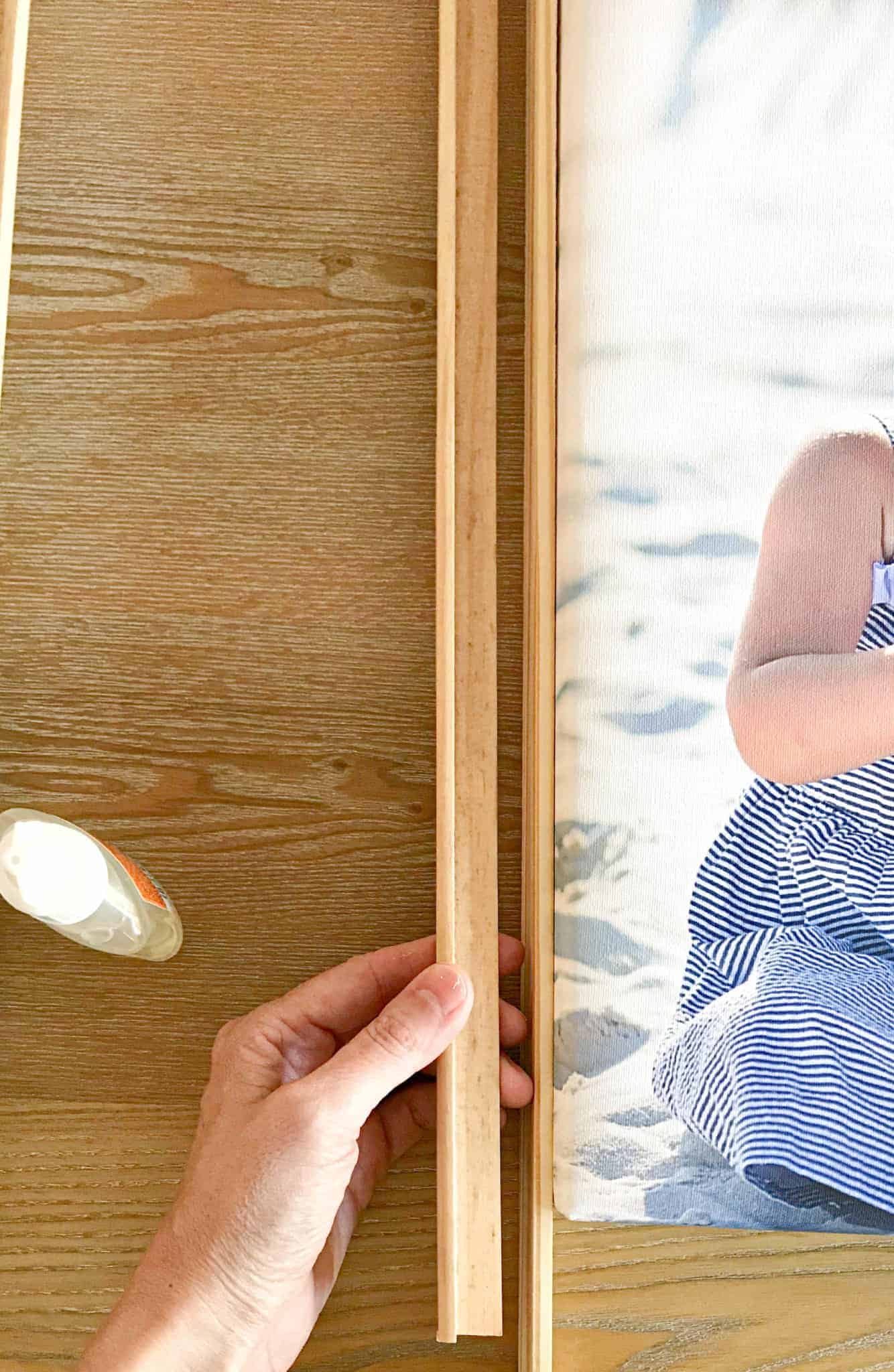 DIY Wood Frame for a Canvas from Lattice Wood and Moulding