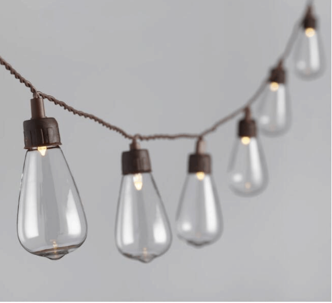 DIY Gravel Patio with Solar String Lights