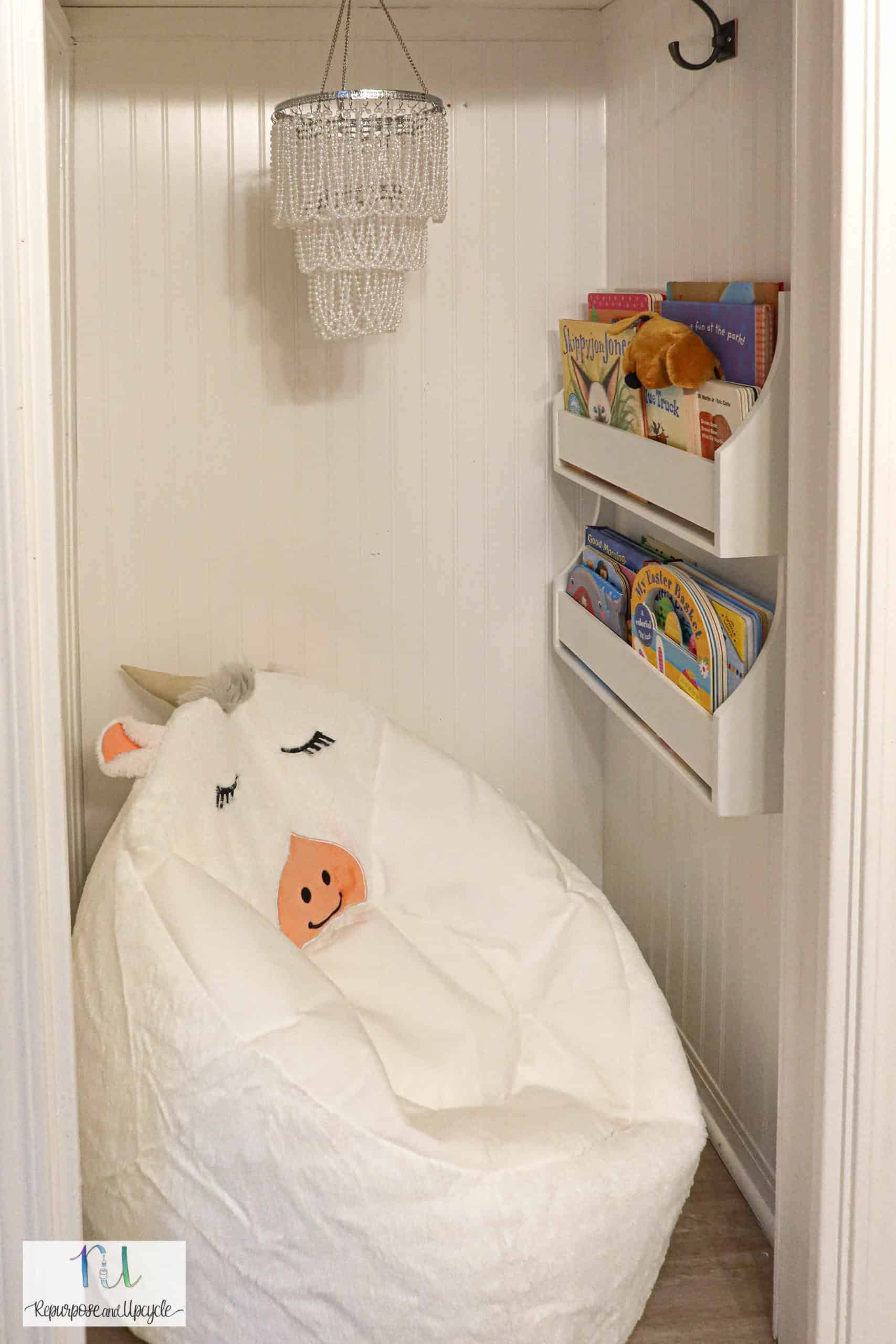 Closet Turned into the Cutest Kids Reading Nook