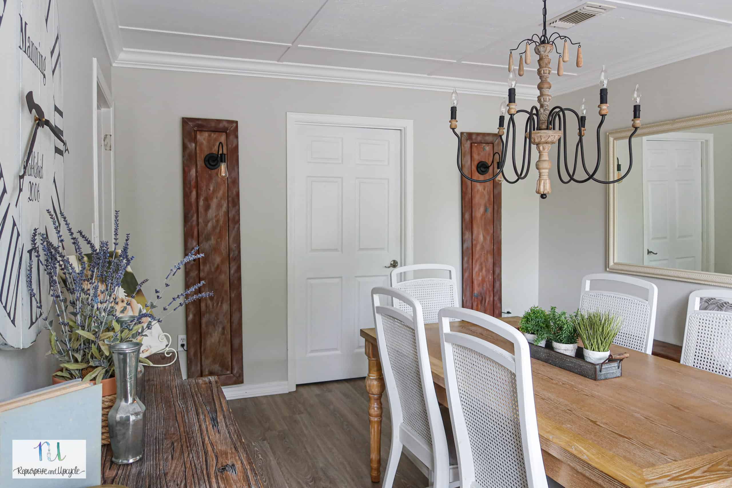 Repurposed Vintage Doors with Sconce Lights