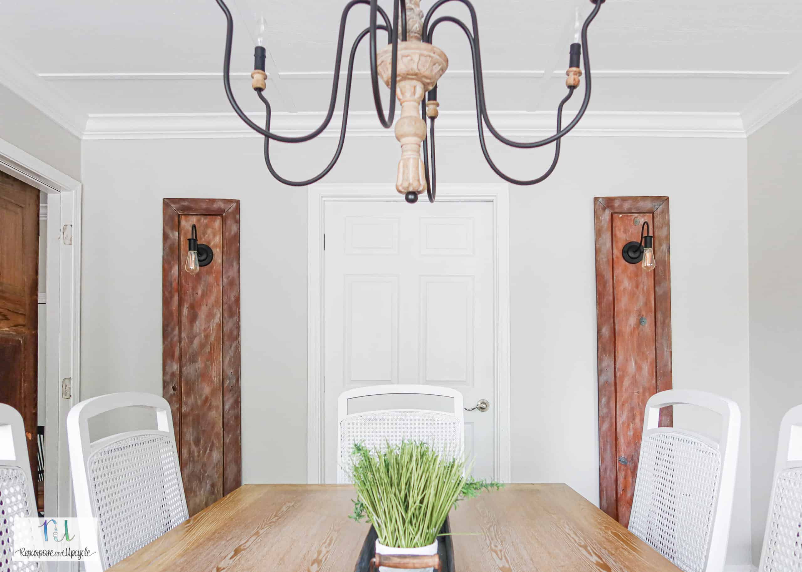 Repurposed Vintage Doors with Sconce Lights