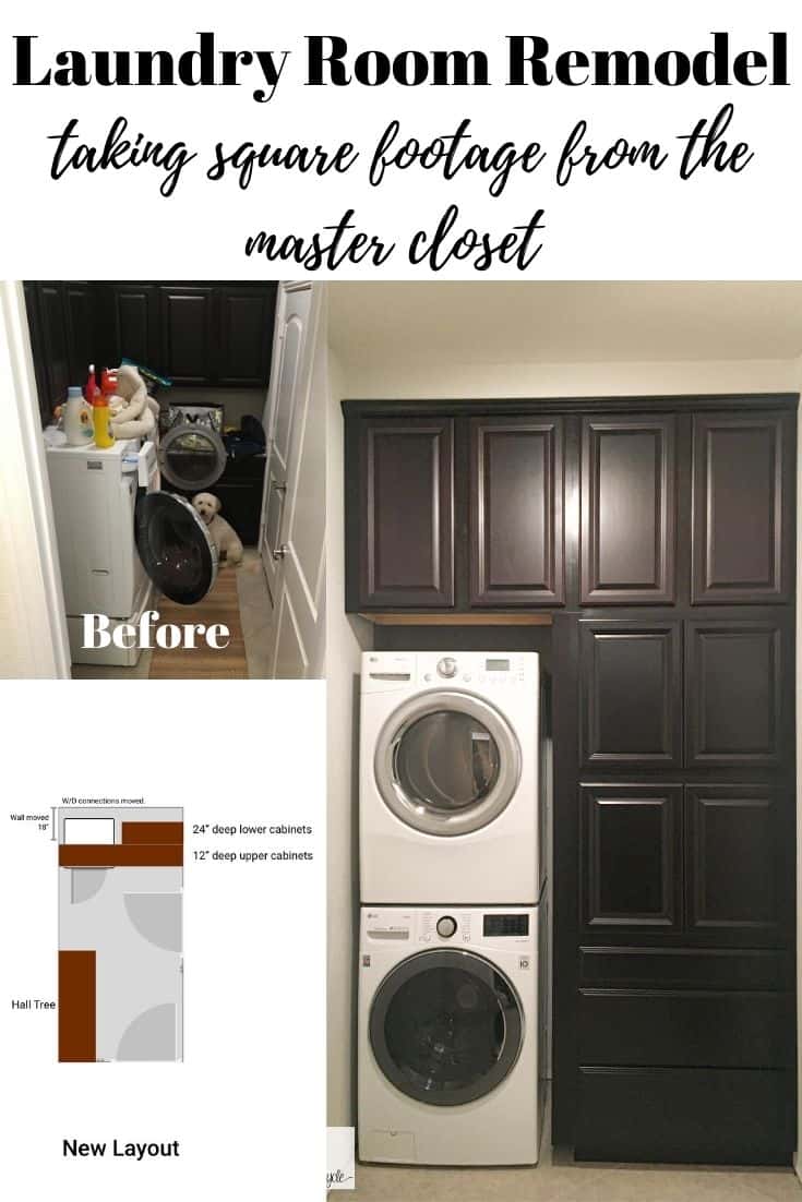 Laundry Room Remodel by Taking Square Footage from the Master Closet
