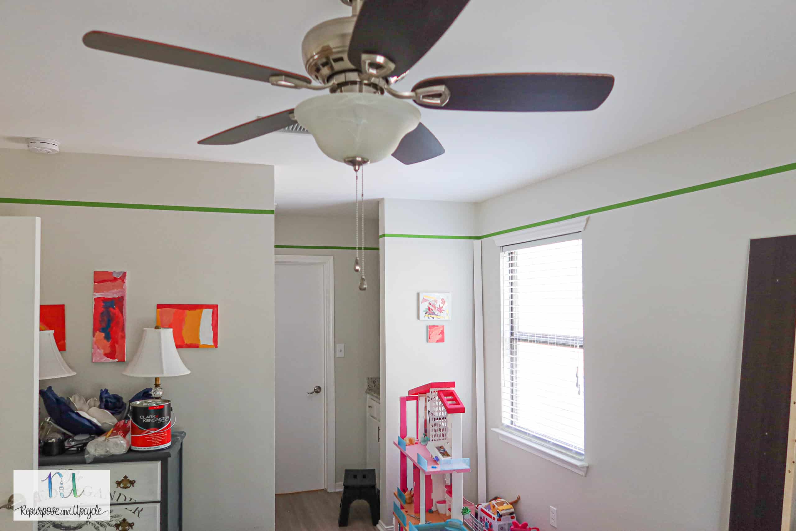 How to Paint a Ceiling with a Color Block Design