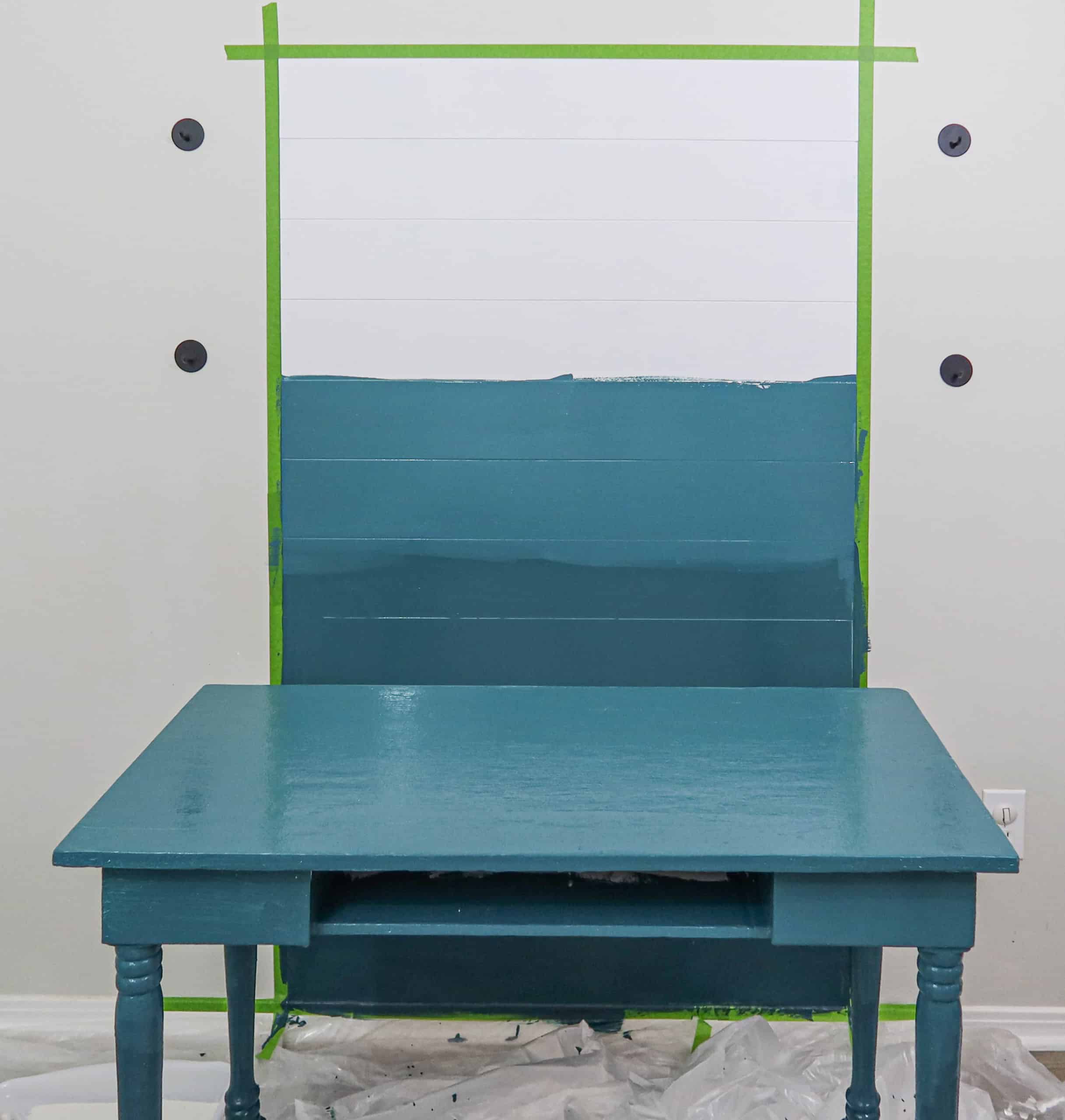 How to Create an Ombre Paint Effect Accent Wall with a Desk