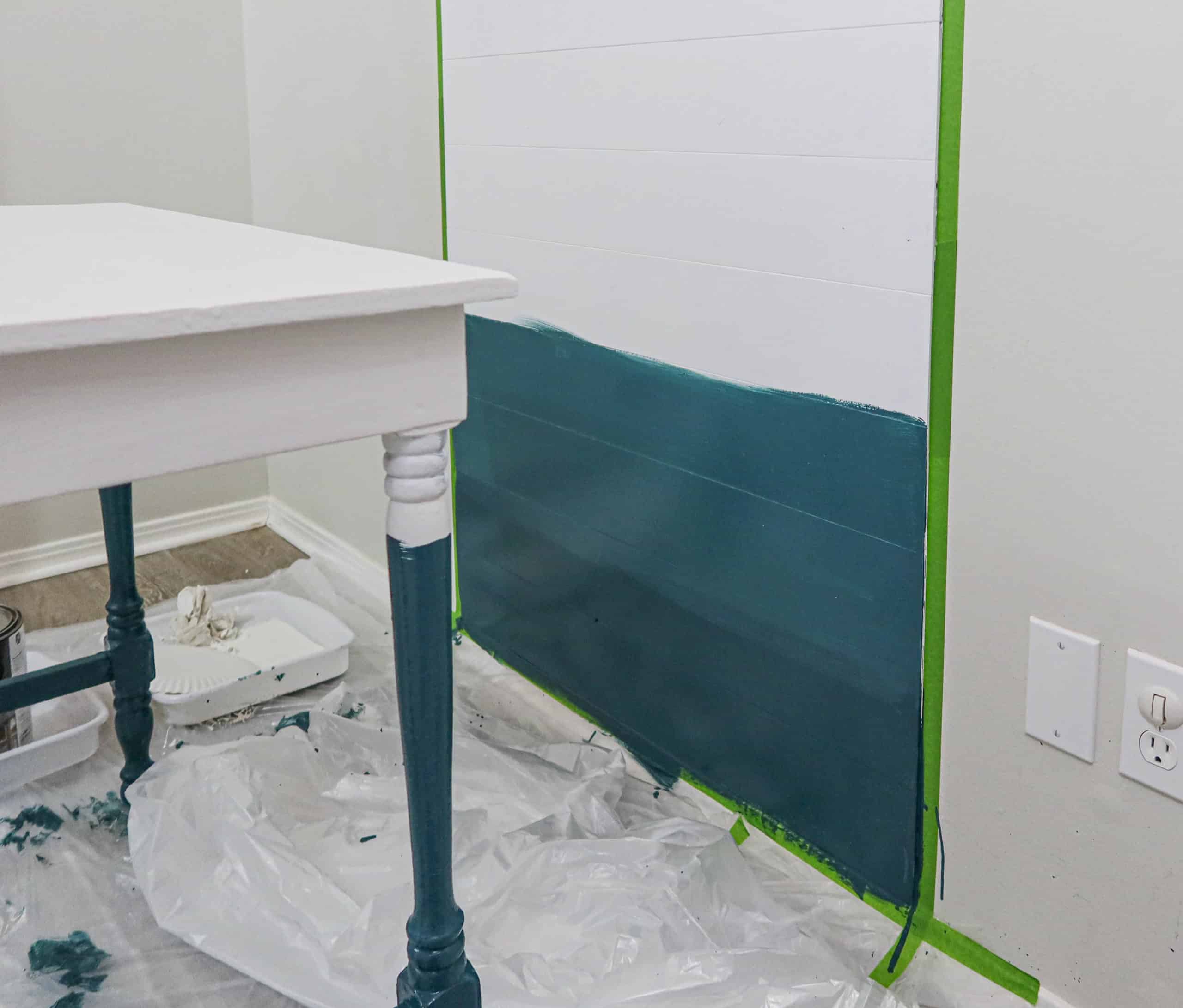 How to Create an Ombre Paint Effect Accent Wall with a Desk