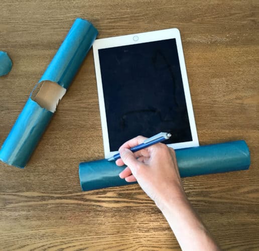 DIY Tablet Stand from a Paper Towel Roll Tube