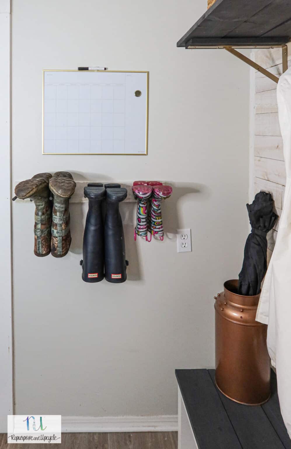 The Easiest DIY Boot Rack for an Organized Mudroom