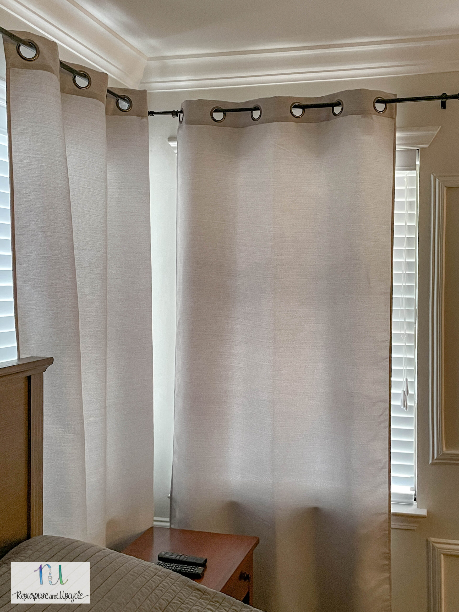 Sewing Two Curtain Panels Together with No Sew Tape
