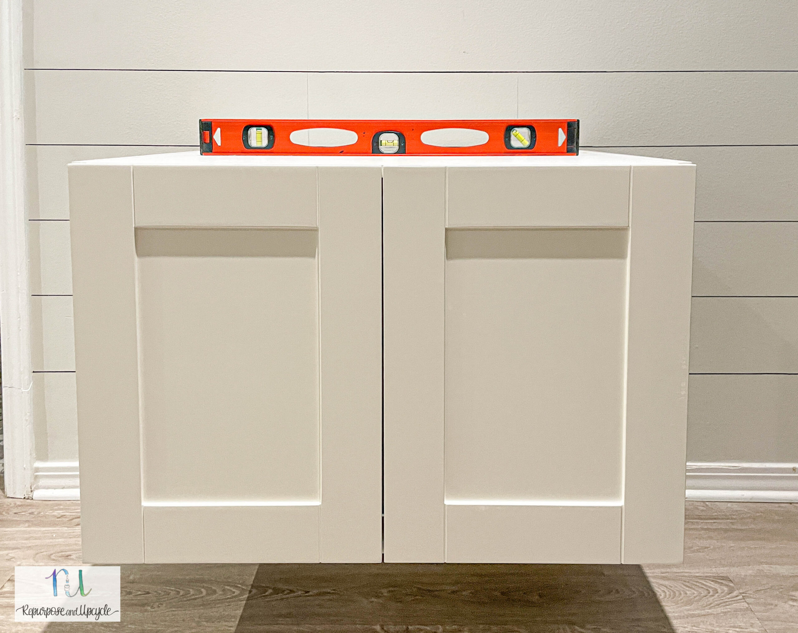 DIY Modern Floating Office Desk with Acacia Butcher Block Countertop