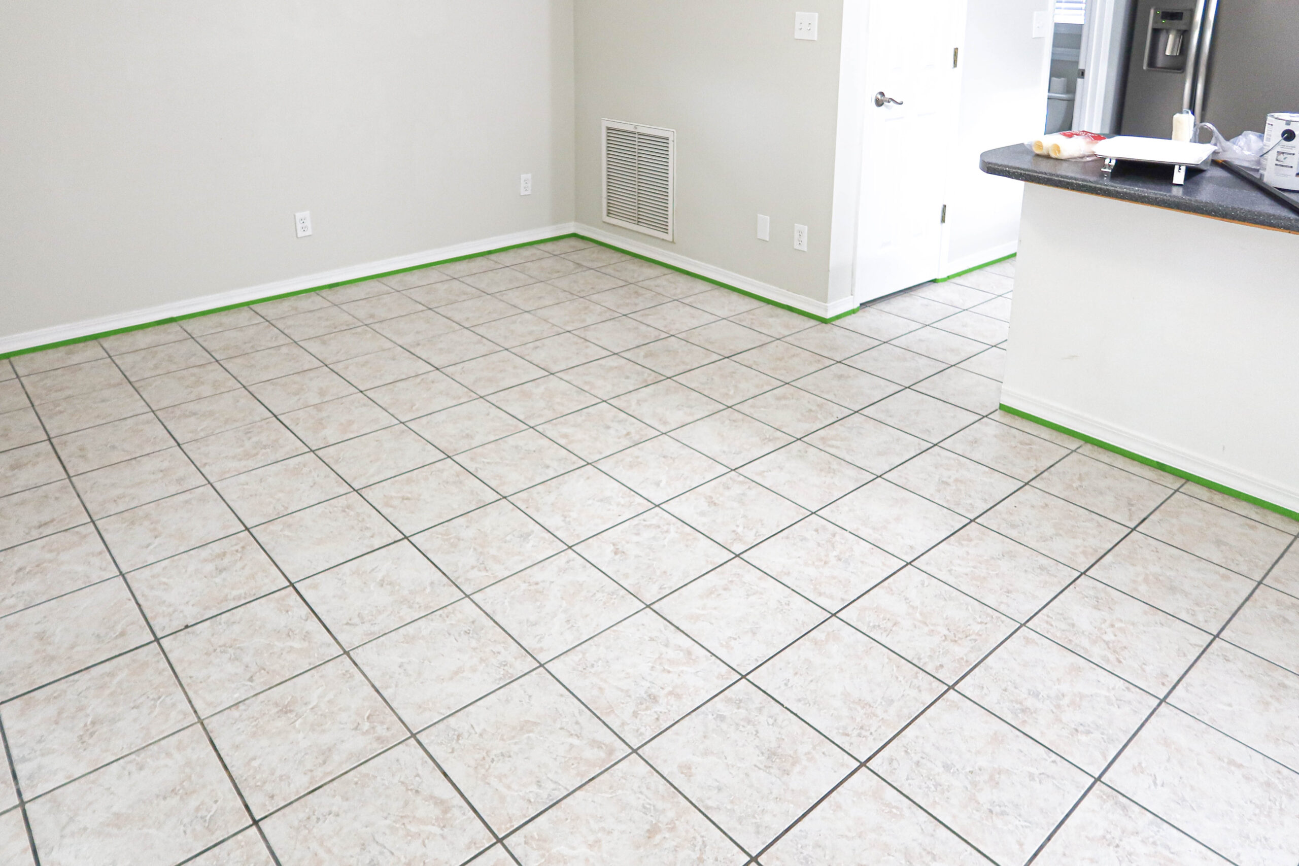 Using Rust-Oleum Home Floor Coating to Paint Outdated Tile Floor