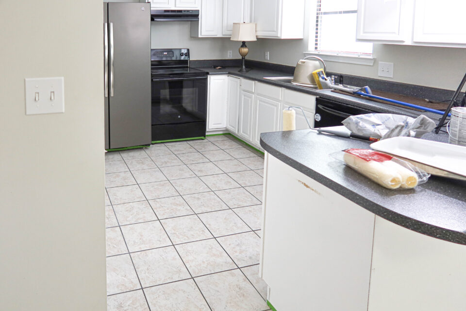 Using Rust-Oleum Home Floor Coating to Paint Outdated Tile Floor