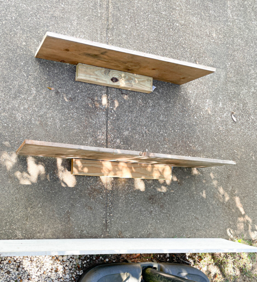 Christmas Village Display Idea with a Christmas tree shaped Shelf