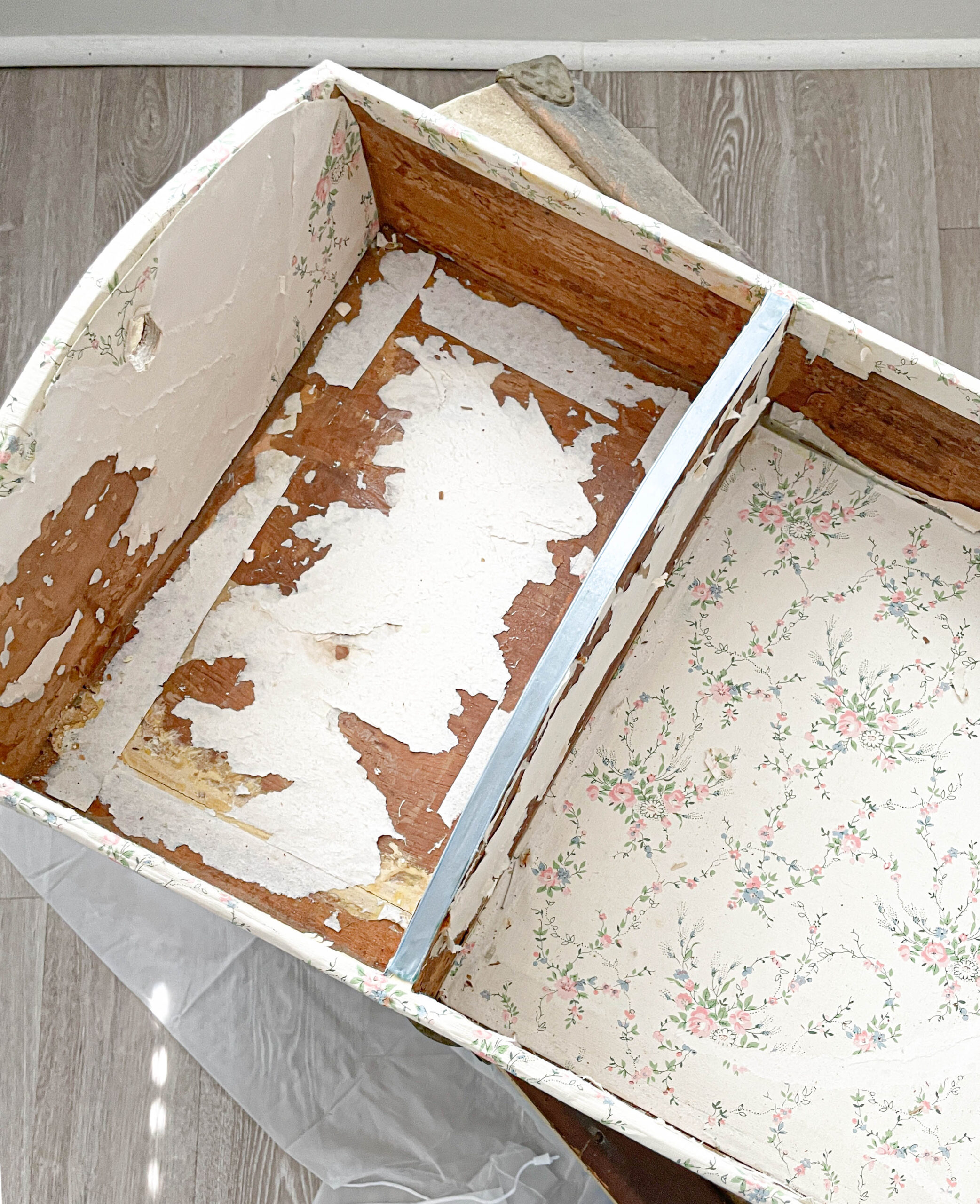 Antique Steamer Trunk Makeover with a Unicorn Motif