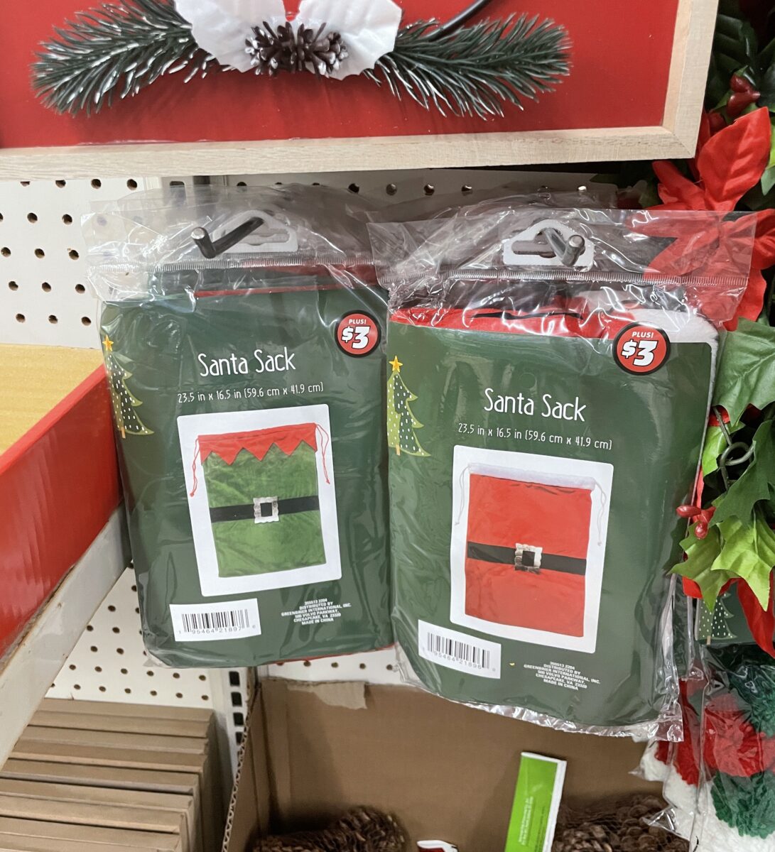 Dollar Store Christmas Craft DIY Pillow from a Santa Sack