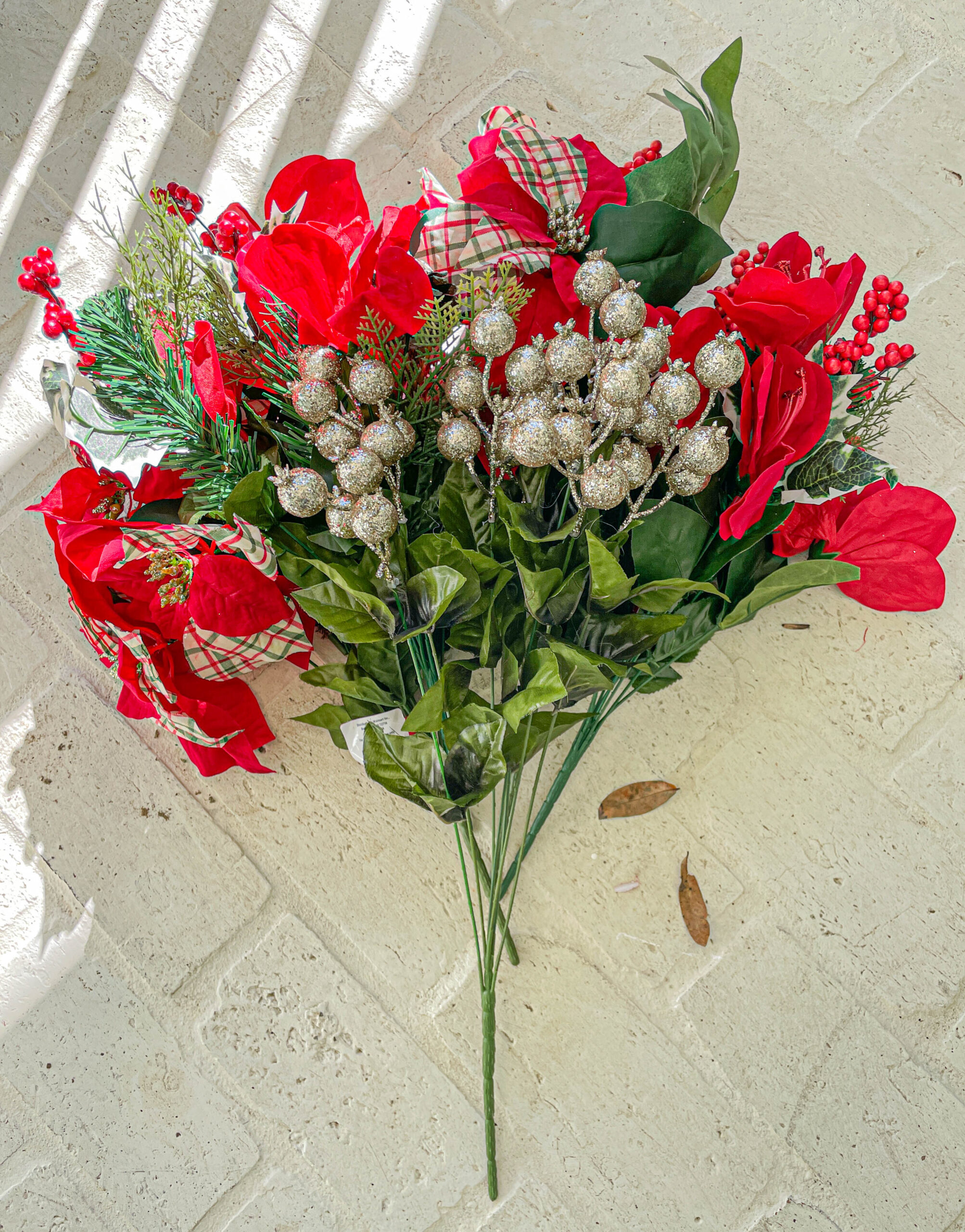 Winter Window Boxes with Faux Flowers
