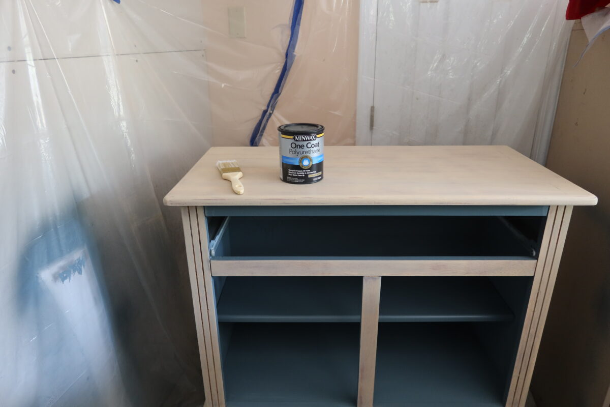 Two Toned Furniture Makeover with a Tan Wash