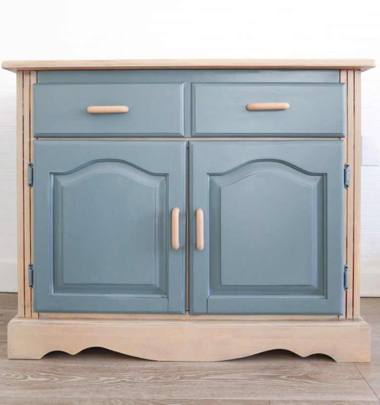 Two Toned Furniture Makeover with a Tan Wash