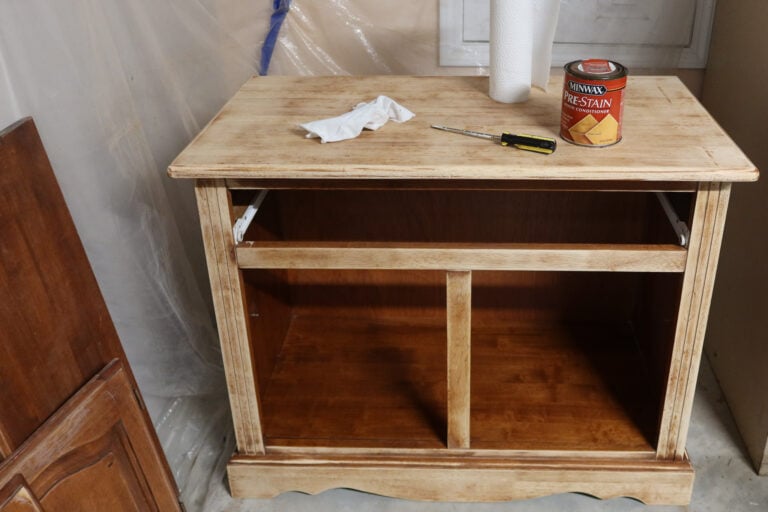 Two Toned Furniture Makeover with a Tan Wash