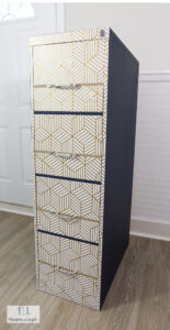 DIY File Cabinet Makeover with Peel and Stick Wallpaper