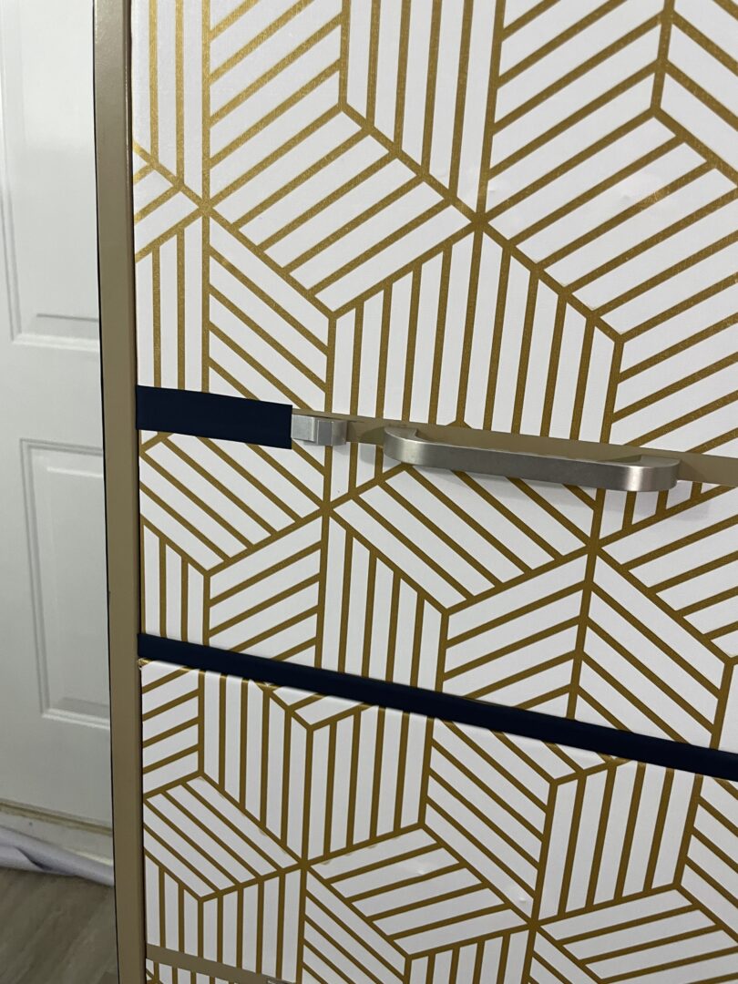 DIY File Cabinet Makeover with Peel and Stick Wallpaper