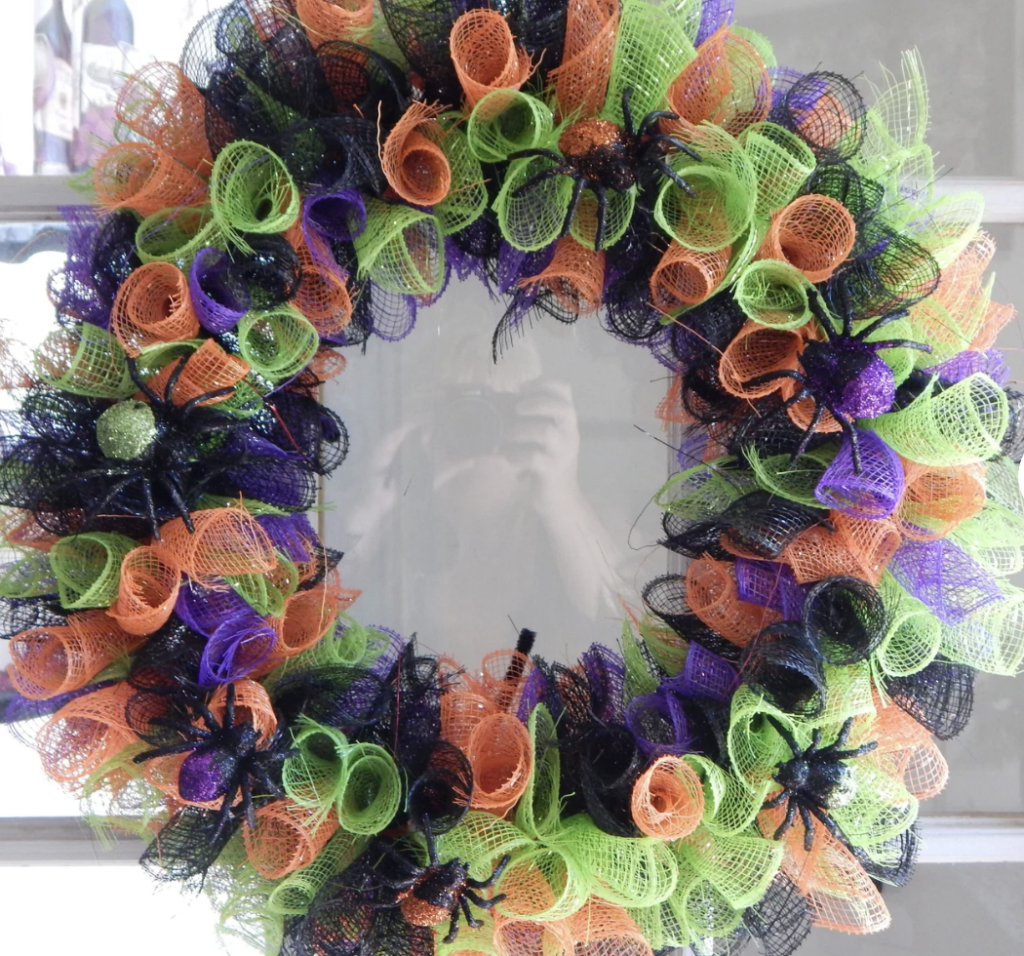 Halloween Mesh Wreaths: Spooky Addition to Your Front Door
