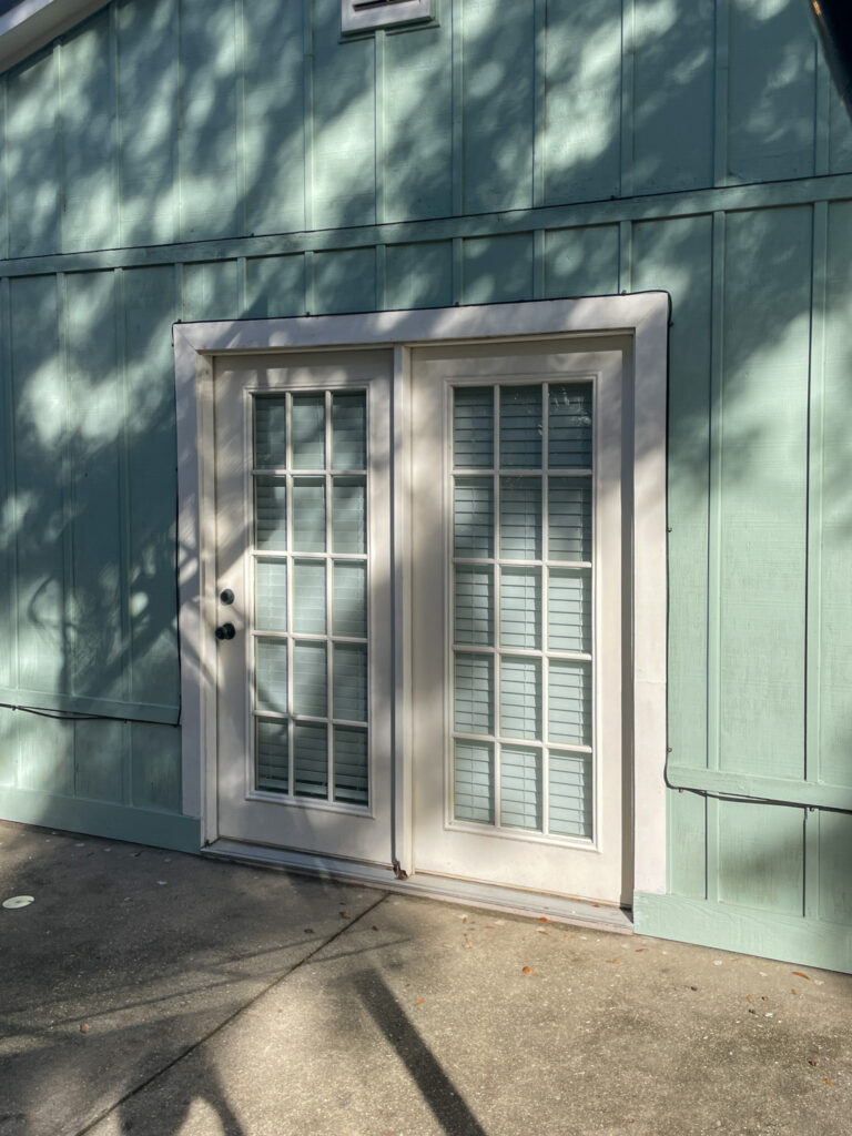 DIY Faux Fireplace to Replace Exterior Double Doors