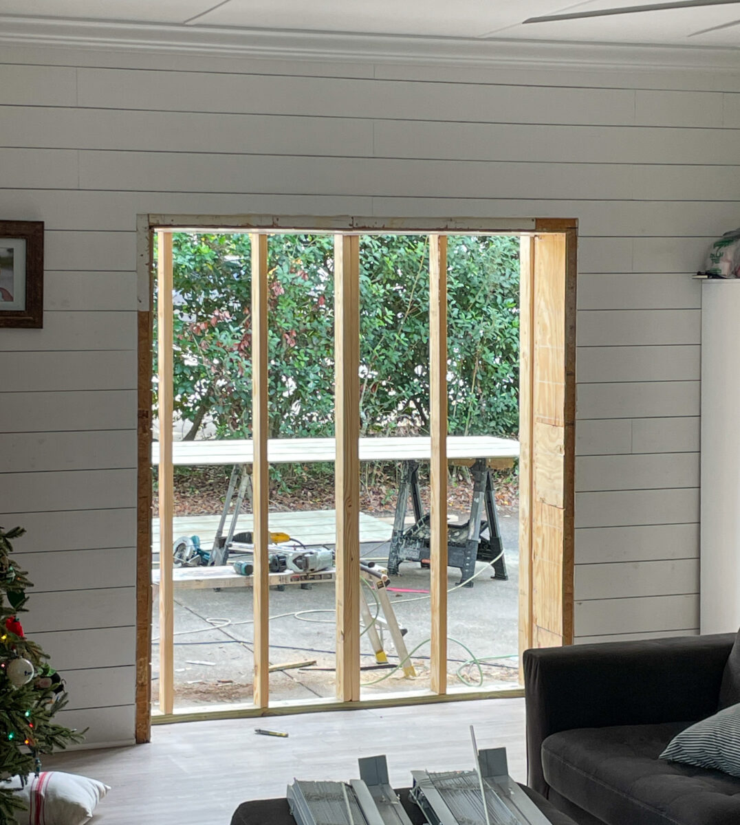 DIY Faux Fireplace to Replace Exterior Double Doors