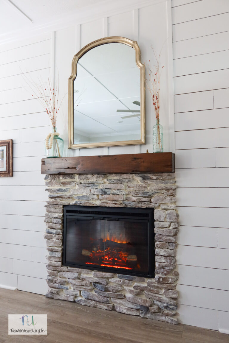 DIY Faux Fireplace to Replace Exterior Double Doors