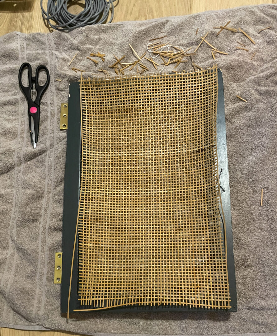 DIY Cane Cabinet Doors: Adding Cane Webbing to a Door front