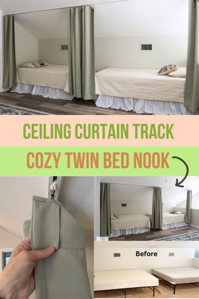 Ceiling Curtain Track DIY for a Beautiful and Cozy Twin Bed Nook