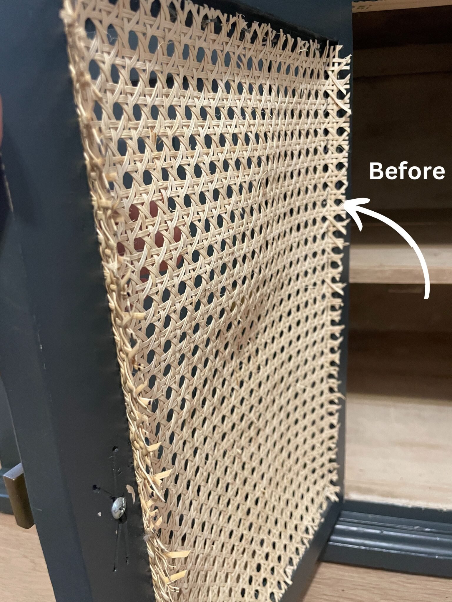 DIY Cane Cabinet Doors: Adding Cane Webbing to a Door front