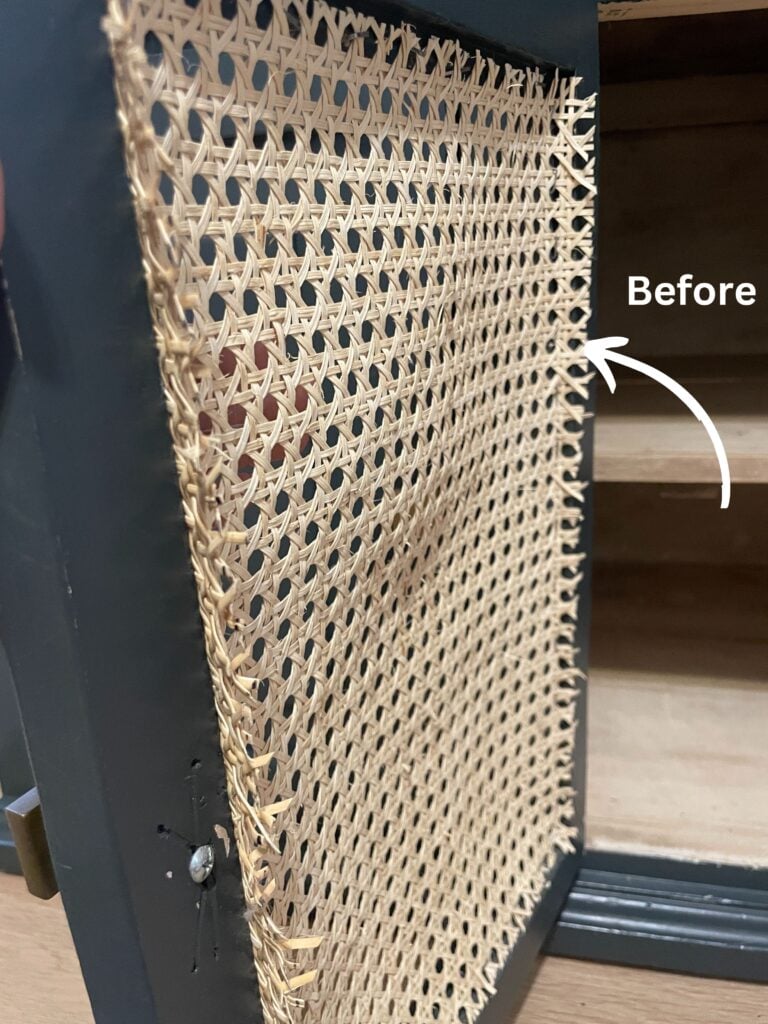 DIY Cane Cabinet Doors: Adding Cane Webbing to a Door front