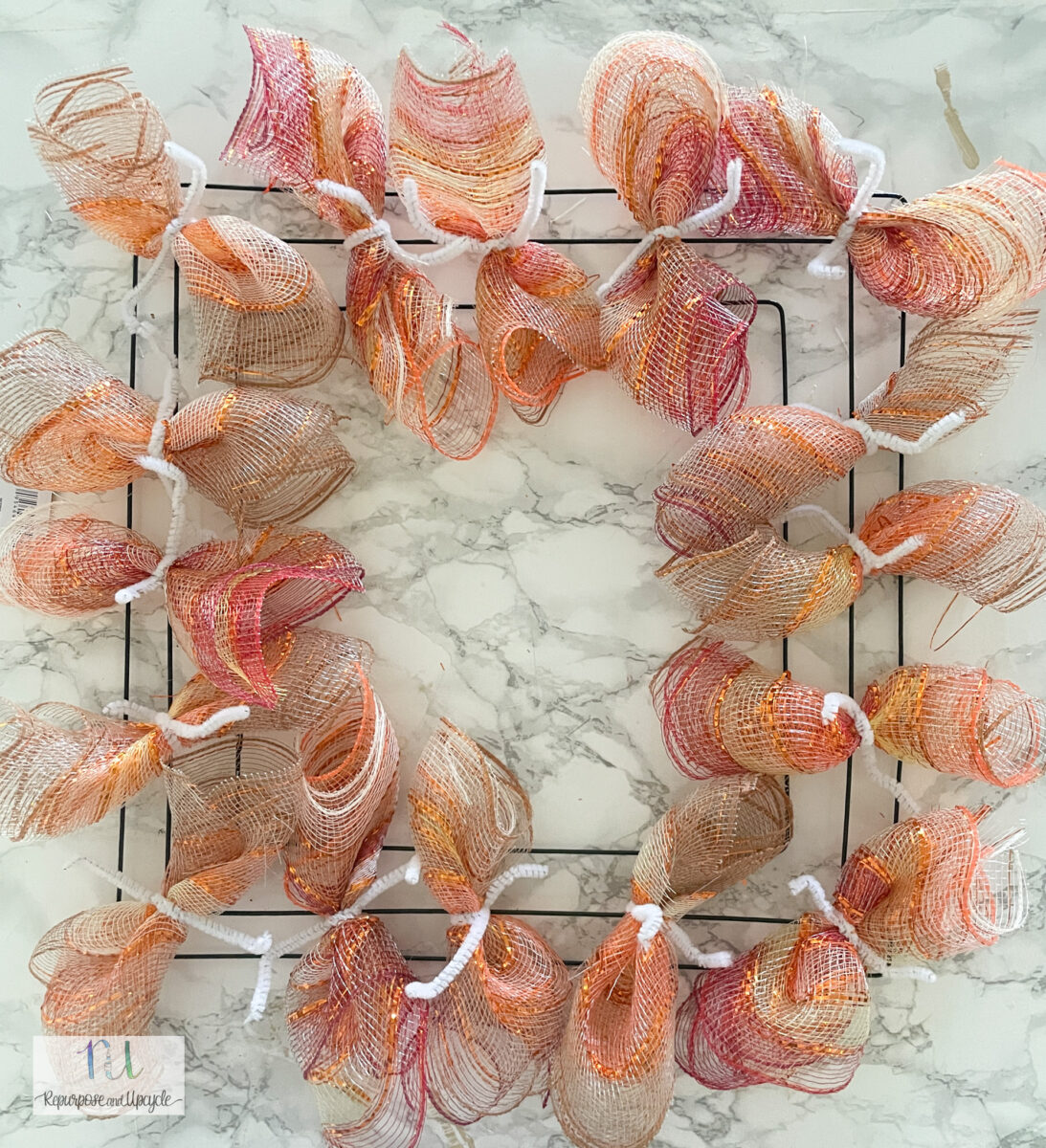 How to Make a Halloween Wreath with Mesh Ribbon