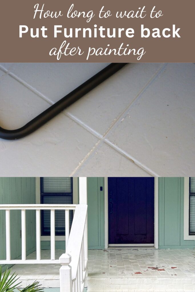 how long should paint dry before putting furniture back