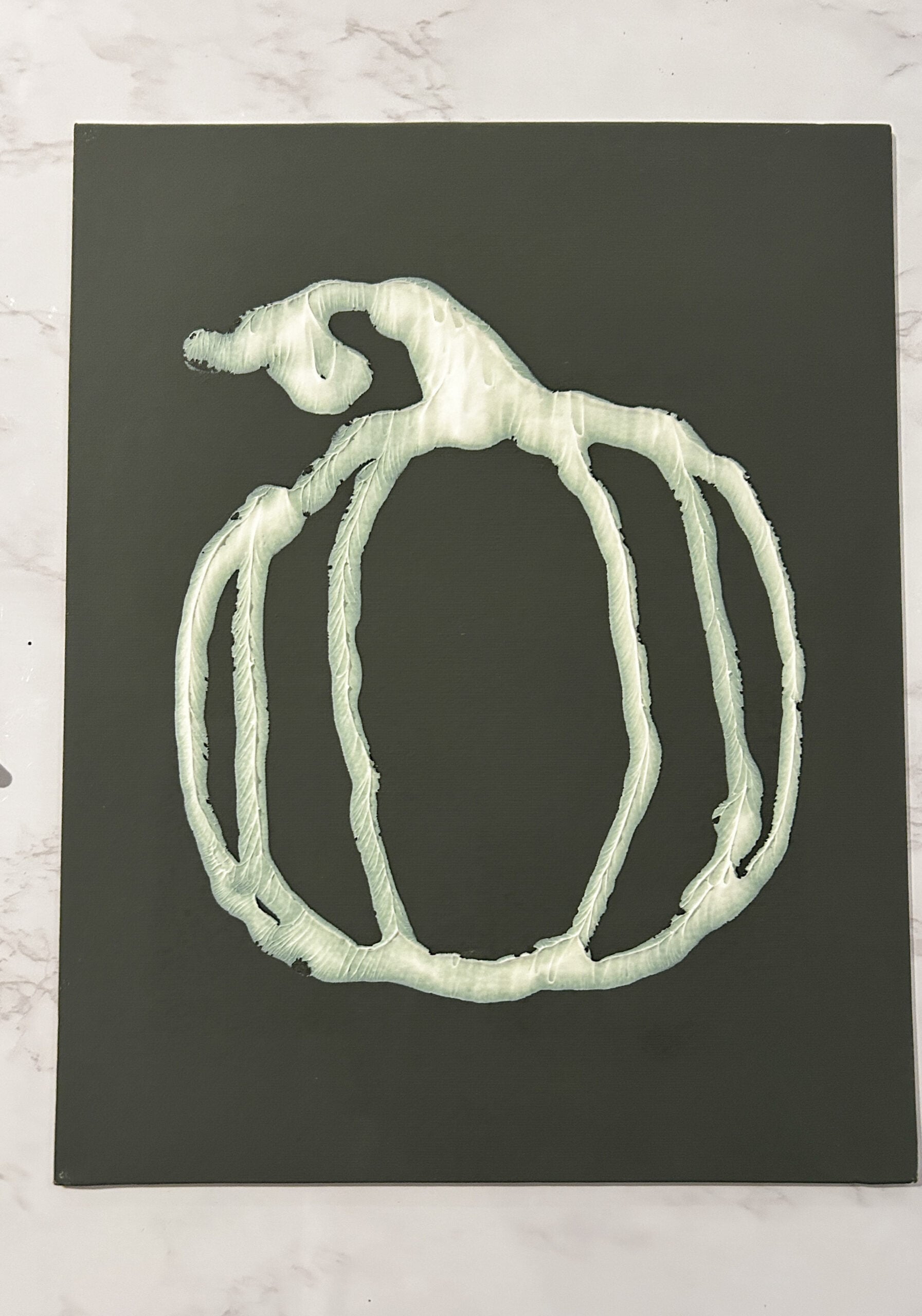 DIY Fall Wall Art with Caulk, Paint and a Canvas